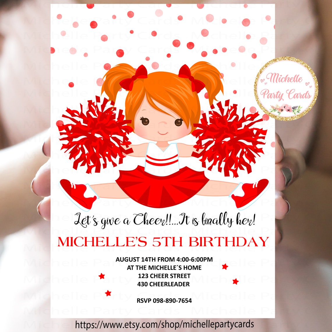 Cheerleader Invitation Cheer Invitation Cheerleading Party | Etsy