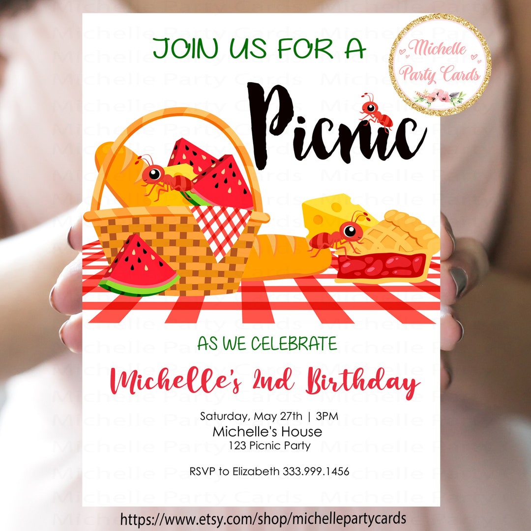 Picnic Invitation, Picnic Birthday, Picnic Pool Party, Picnic Party ...