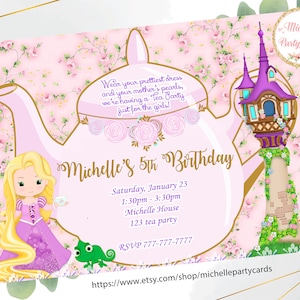 Princess Rapunzel Tea Party Invitation Princess Invitation - Etsy