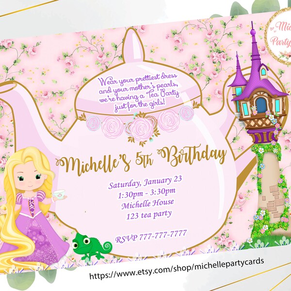 Rapunzel Tea Party Invitation - Etsy