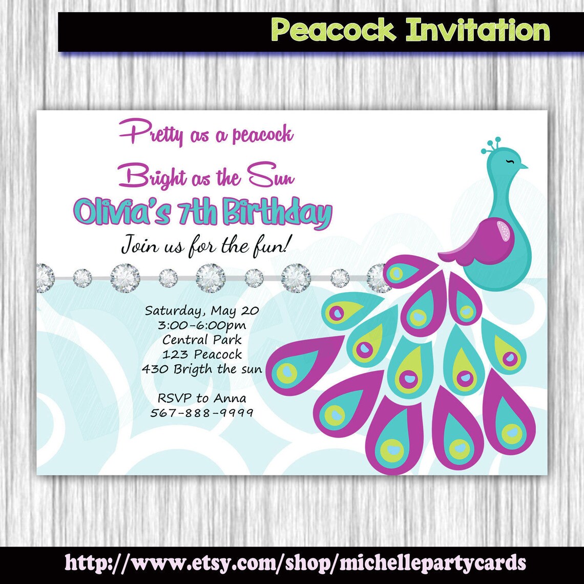 Peacock Invitation Peacock Birthday Peacock Baby Shower - Etsy