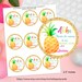 Favor Tags, Pineapple Tropical, Thank You Tags , Pineaple, Summer ...