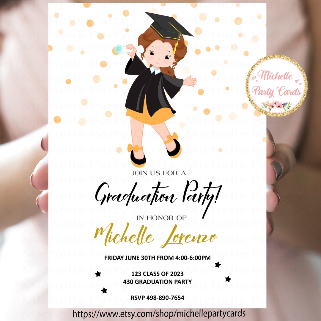 Graduation Princess Belle Invitation, Graduation Invitation, Graduation ...