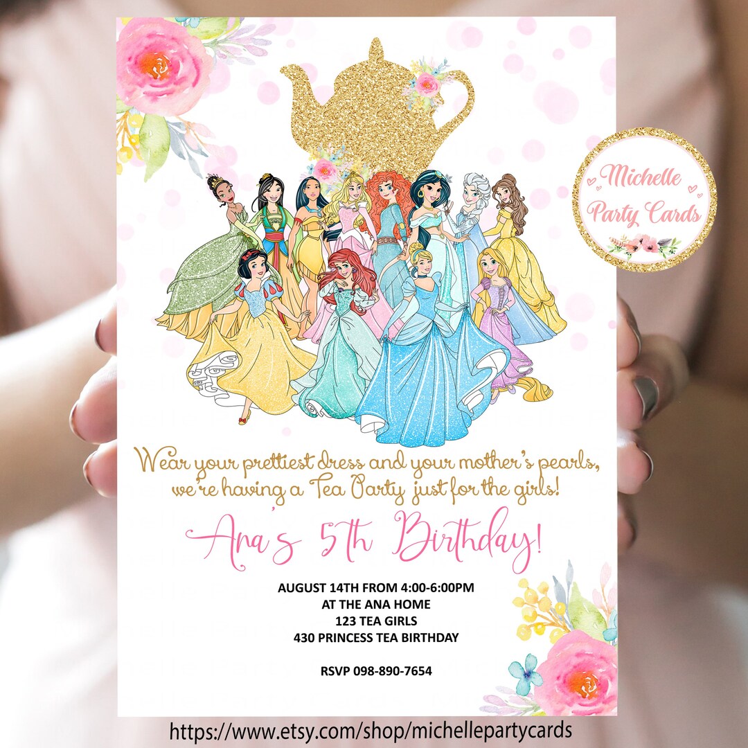 Princess Tea Party Invitation, Princess Tea, Par Tea, Princess ...