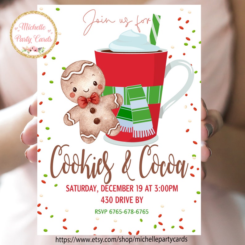 Cookies and Cocoa Christmas Invitation Hot Cocoa Invitation - Etsy