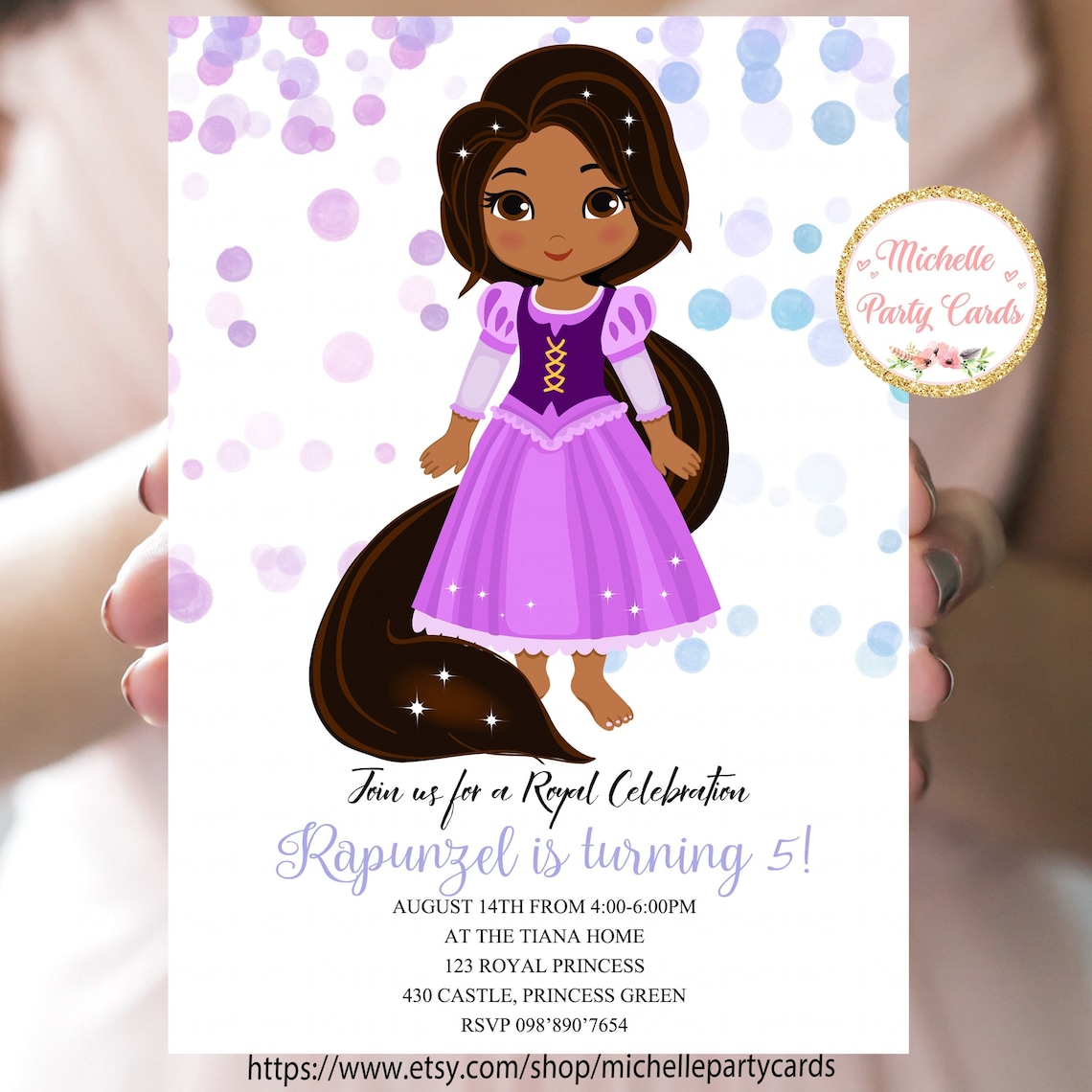 Rapunzel Invitation African American Rapunzel Brunette - Etsy