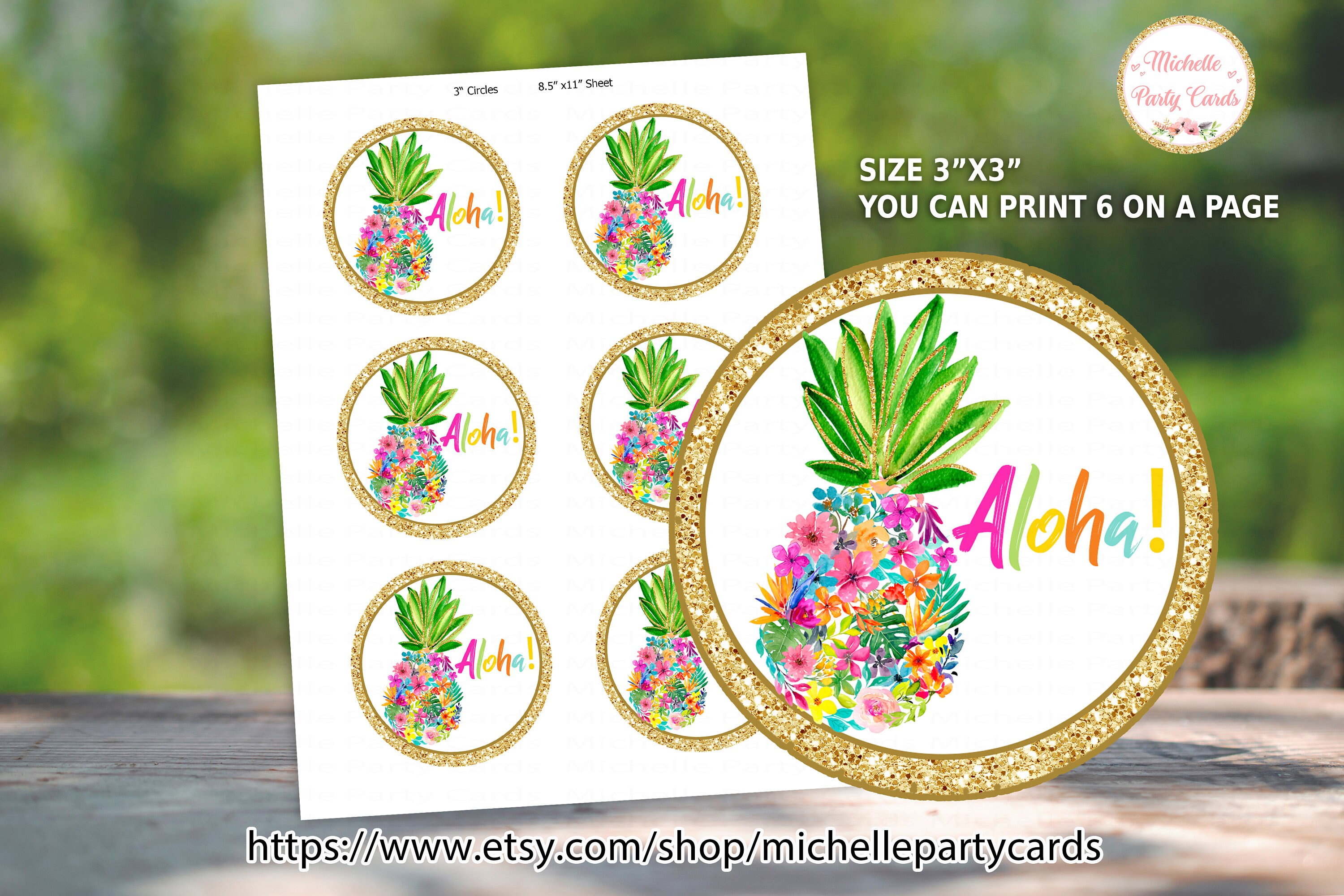 INSTANT DOWNLOAD Pineapple Favor Tag Pineapple Labels | Etsy