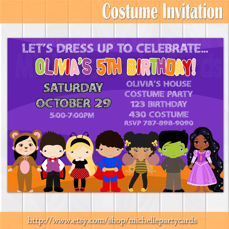 Costume Invitation, Costume Party Invitation, Kids Costume Party ...