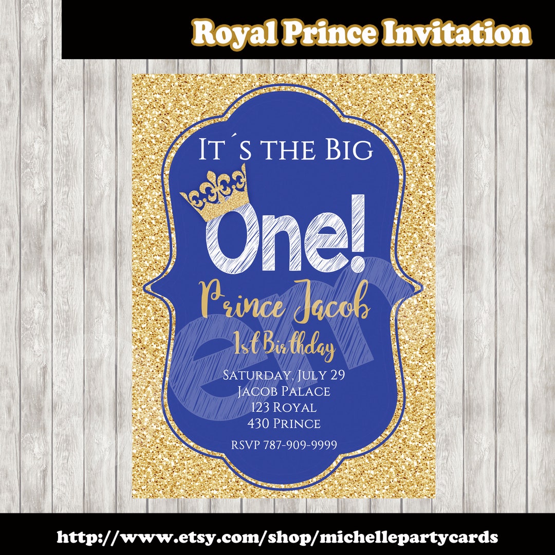 Royal Prince Invitation, Prince Birthday, Royal Prince Birthday, Royal ...