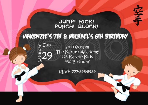Invitaciones Para Fiestas De Taekwondo En Linea FREE Printable Karate