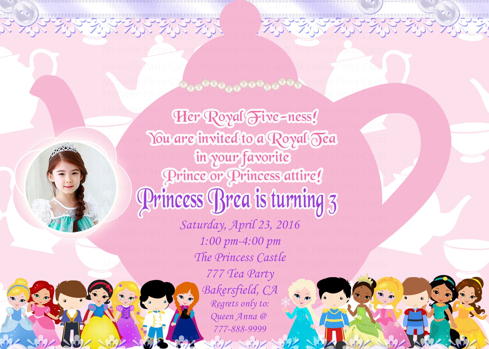 Princess Tea Party Invitation-photo-all - Etsy