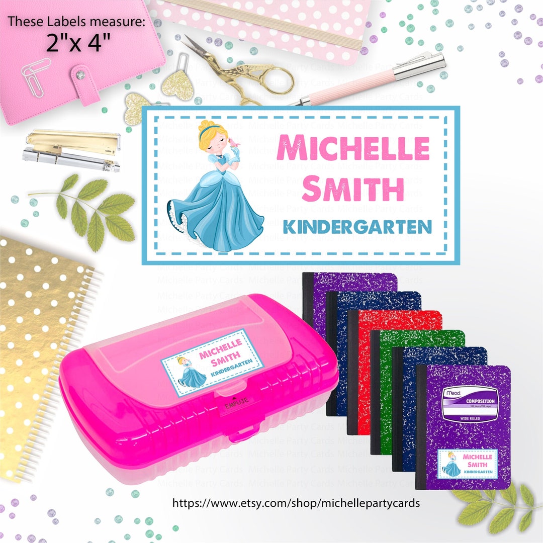 Digital File Only, Cinderella Name Labels, Princess School Labels ...