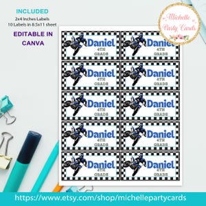 Editable Labels School, Dirt Bike Labels, Dirt Bike Stickers, Motorbike ...