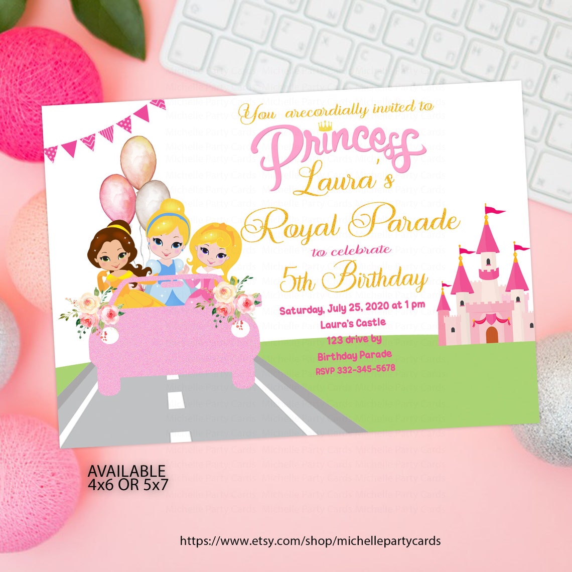 Drive by Parade Princess Invitation Royal Princess Parade | Etsy