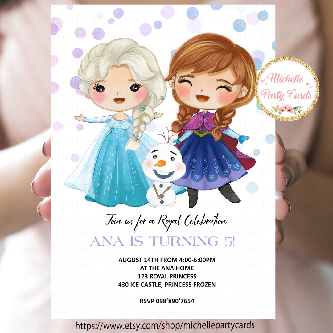 Frozen Party Invite, Princess Frozen, Princess Invitation, Princess ...