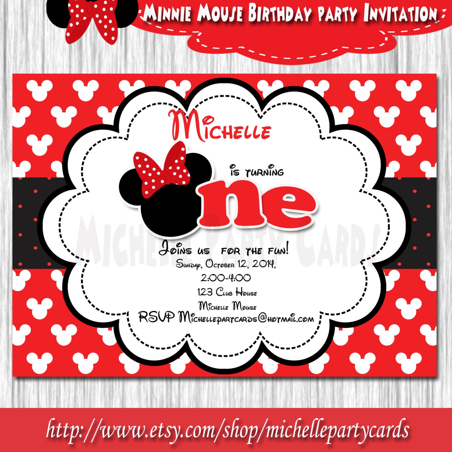 Minnie Mouse Birthday Party-minnie Mouse Birthday Red-minnie | Etsy
