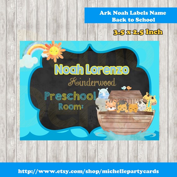 Ark Noah Labels Name Back to SchoolPersonalized Name Back to | Etsy