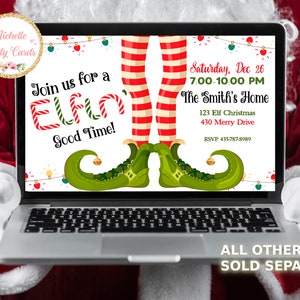 Elf Christmas Invitation, Christmas Party Invitation, Holiday Party ...