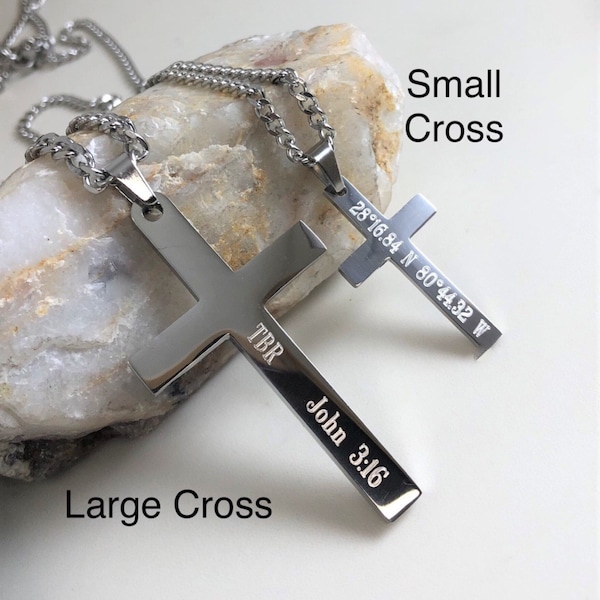 Couple Matching Cross Necklace - Etsy