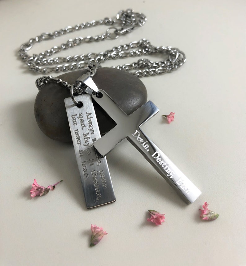 Large Cross Necklace for Men Personalized Jewelry Gift for Dad - Etsy