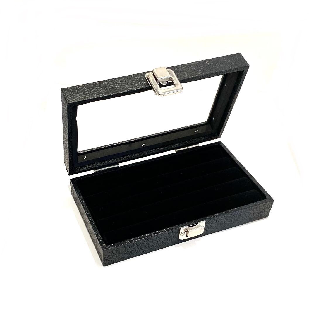 Glass Top Lid Black Pad Display Portable Sales Storage Case Pins Medals glass-top-lid-black-pad-display-portable-sales-storage-case-pins-medals