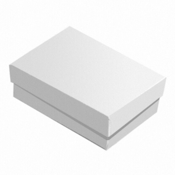 100 White Gloss Cotton Filled Gift Boxes 3 1/4" X 2 1/4" Jewelry Box