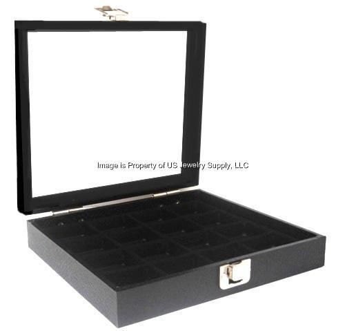 Key Lock Locking Glass Top Lid 16 Space Black Display Box Case | Etsy
