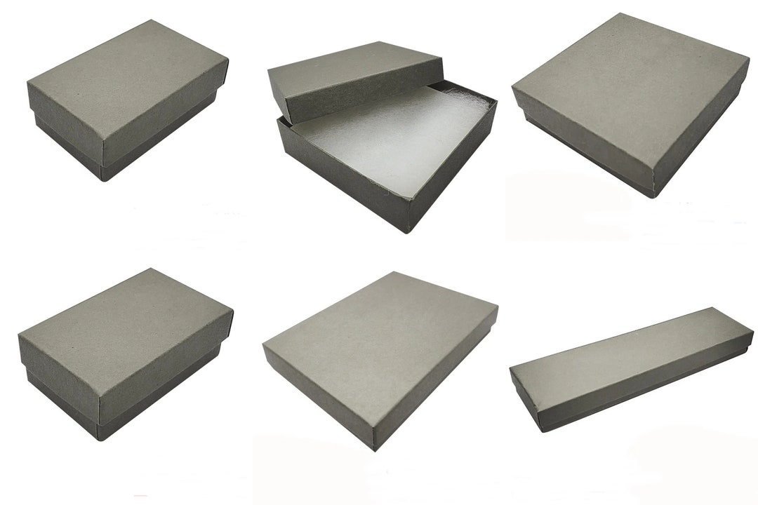 Slate Grey Small Items Gift Boxes Packaging Boxes With Soft Cotton Fill ...