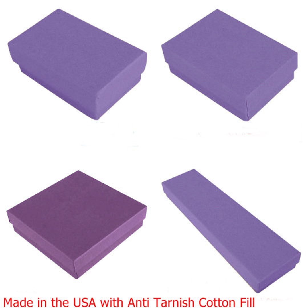 Deep Purple Small Items Gift Boxes Packaging Boxes With Soft Cotton ...