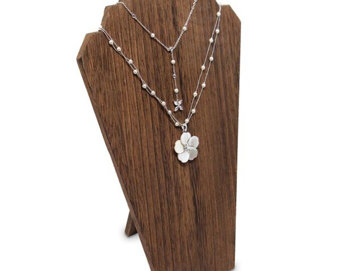 Displays 2 Necklaces Lay Flat Brown Stained Wood Necklace - Etsy