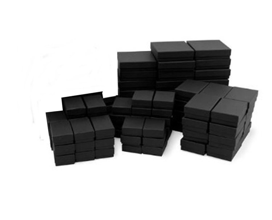 Black Matte Flat Black Kraft Small Items Gift Boxes Packaging Boxes ...