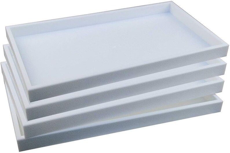 4 Pack Stackable White Plastic Storage Trays - Etsy