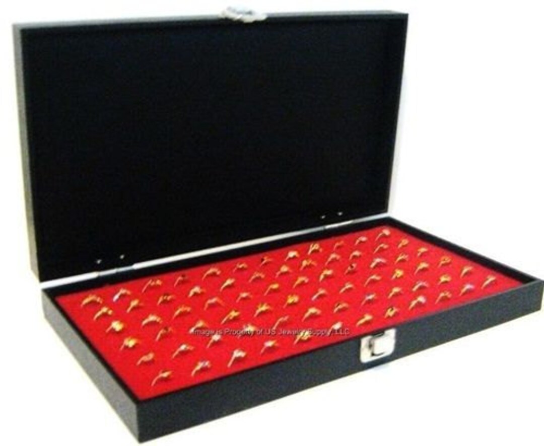 Key Lock Locking Solid Top Lid Red 72 Ring Display Portable Sales ...
