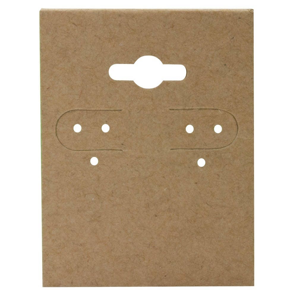 100 Kraft Brown Hanging Earring Cards 2