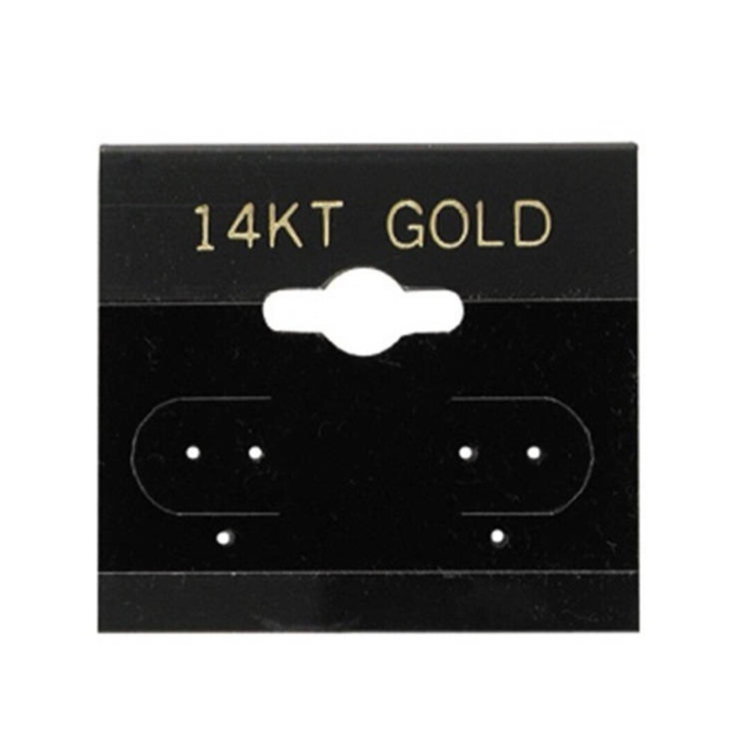 100 Black 14KT GOLD Hanging Earring Cards 1 1/2