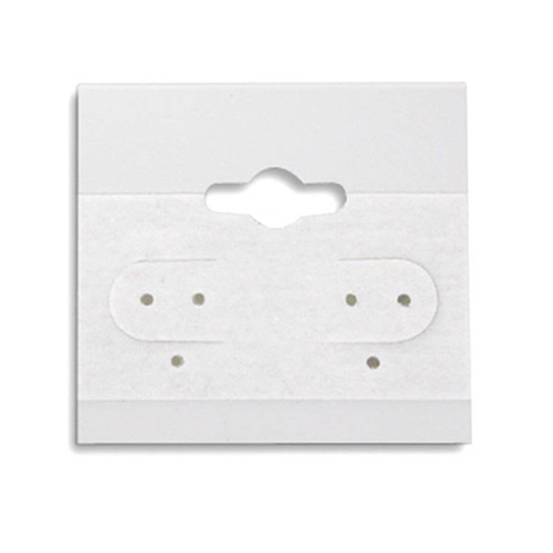 White Hanging Earring Cards 2"h X 2"w Jewelry Display With Lip Choose ...