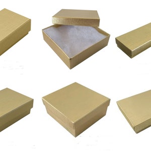 Gold Linen Texture Finish Small Items Gift Boxes Packaging Boxes With ...