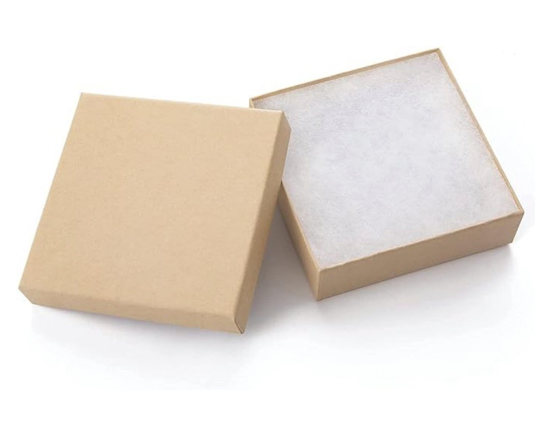 Kraft Paper Gift Boxes Cotton Filled 3.5” X 3.5” - Etsy