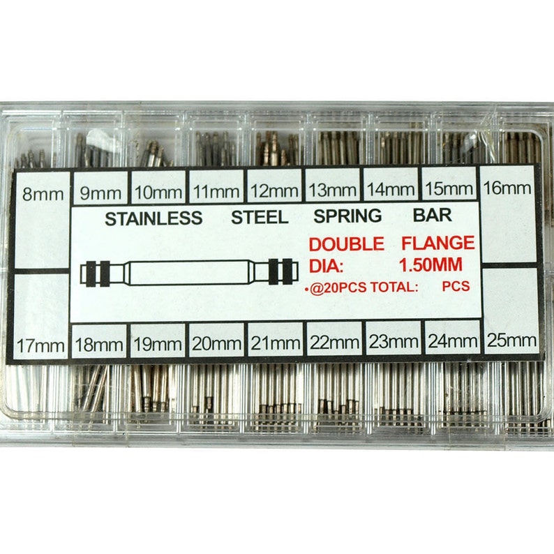 360 PCS Stainless Steel Watch Band Spring Bars Strap Link Pins 8mm ...