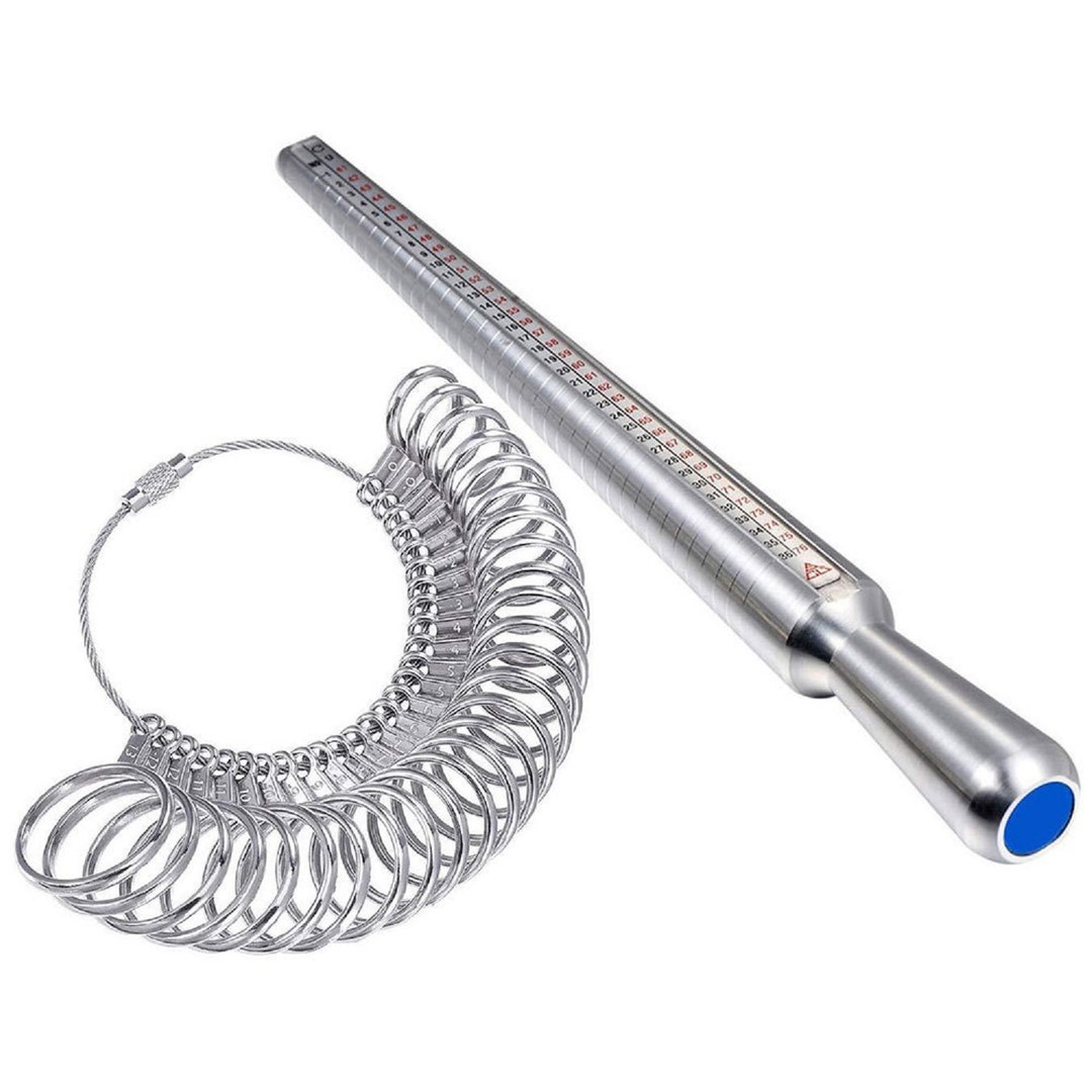 Metal Ring Sizer Gauge Mandrel Finger Sizing Measure Stick Standard ...