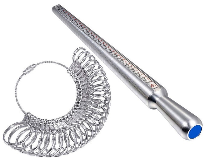 Metal Ring Sizer Gauge Mandrel Finger Sizing Measure Stick Standard ...
