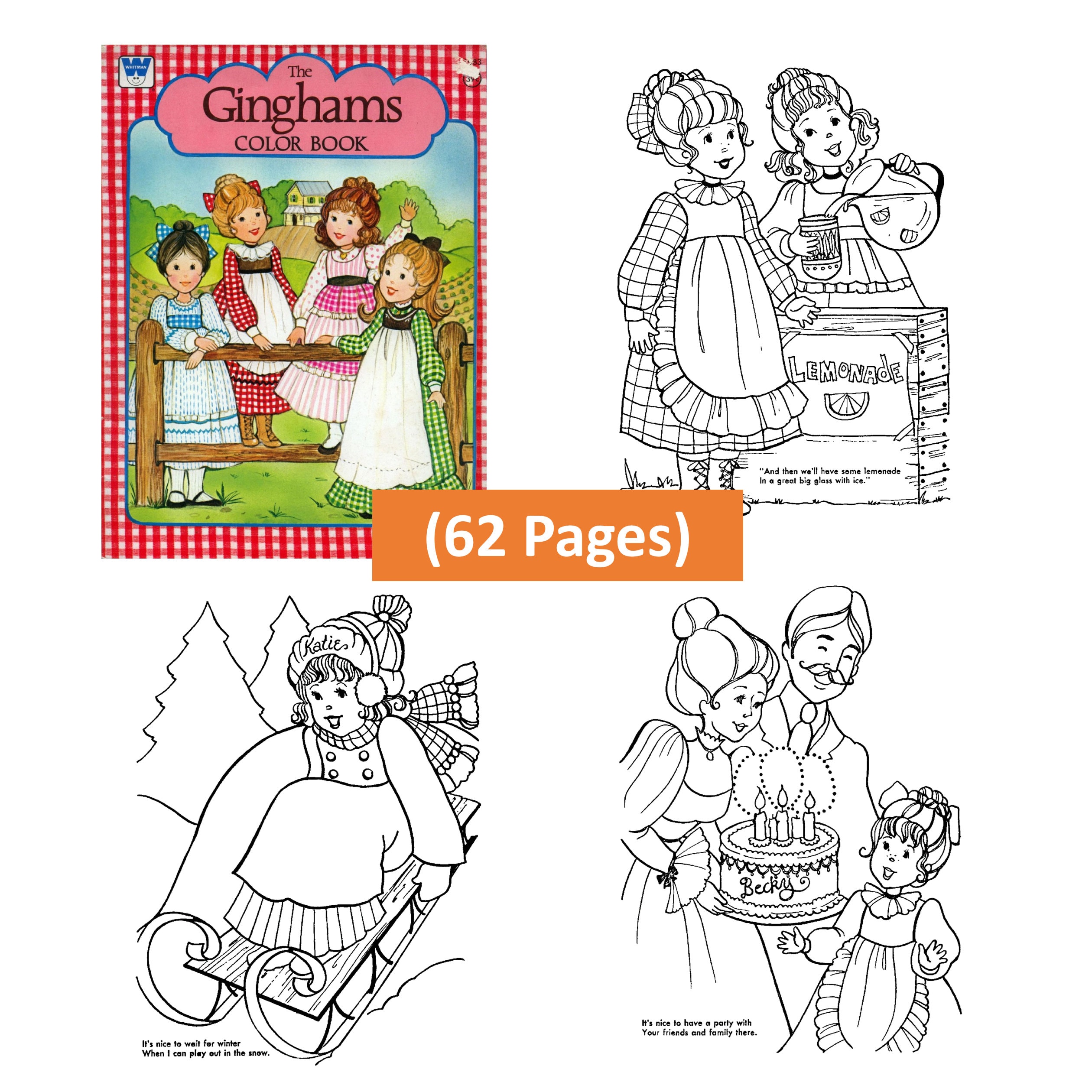 Gingham Girls Coloring Pages The Ginghams Paper Dolls And Coloring