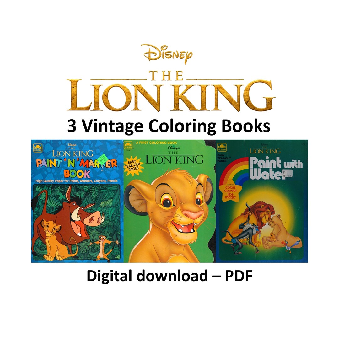 OFFER 3 the Lion King Coloring Books, Vintage Fairy Tales, Coloring and ...