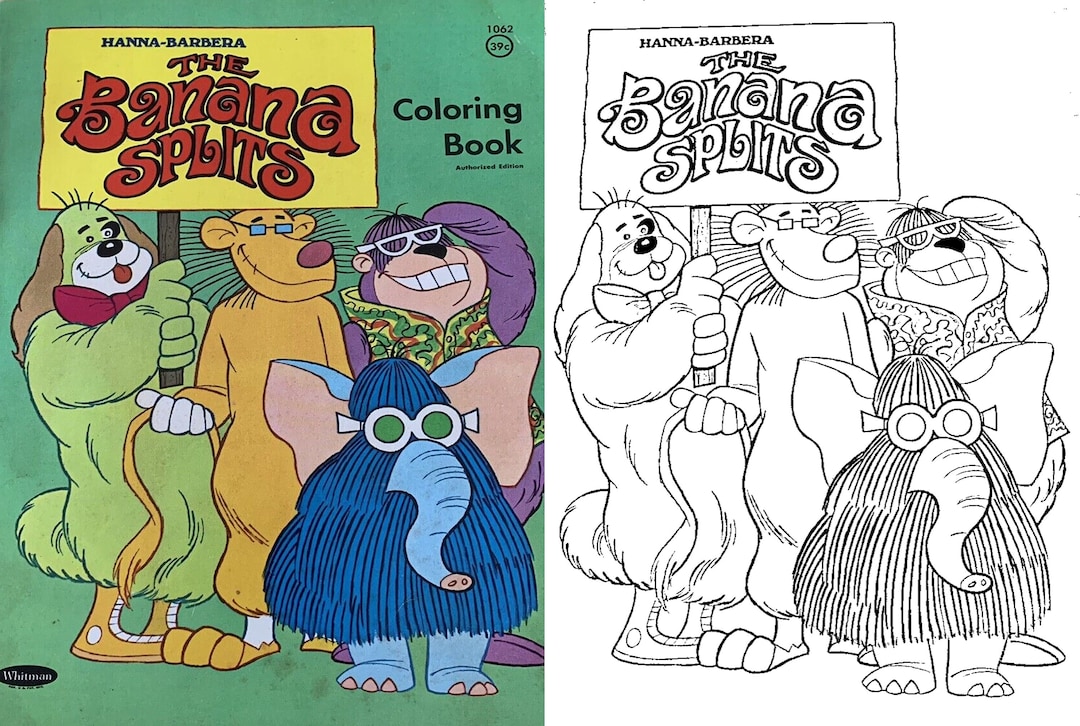 The Banana Split Vintage Coloring Books, 36 Pages, Instant Download ...