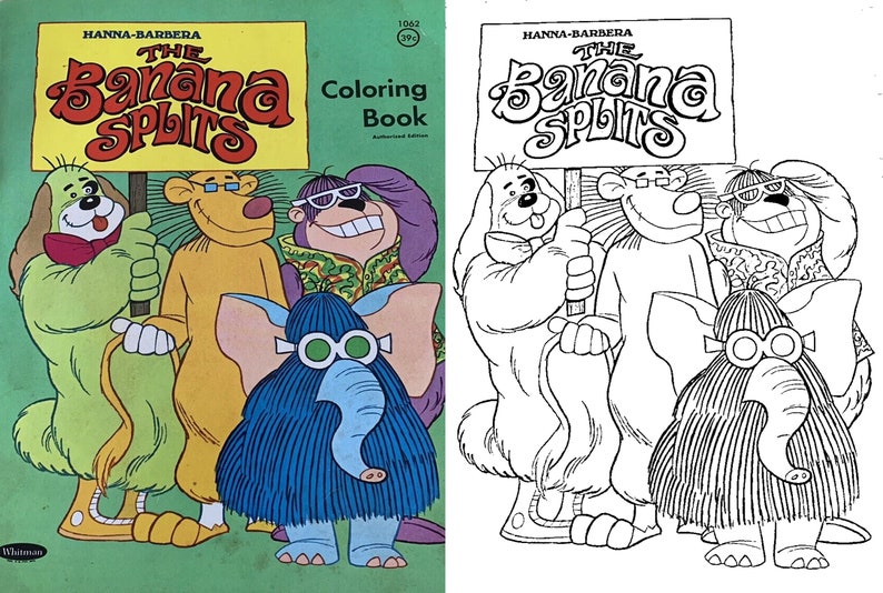 The Banana Split Vintage Coloring Books, 36 Pages, Instant Download ...