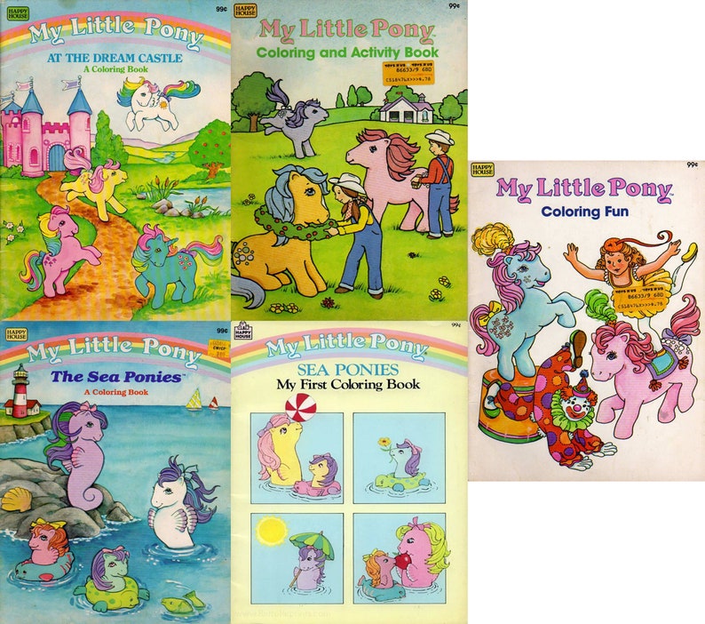 OFFER 5 Vintage Coloring Books MLP My Little Pony Sea - Etsy