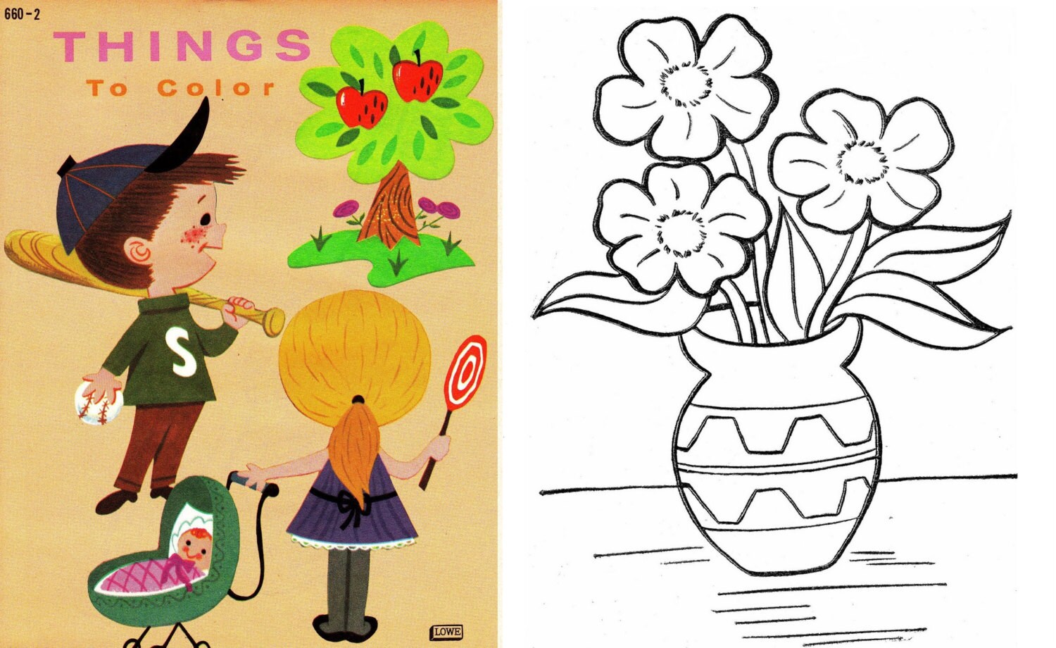 OFFER 5 Coloring Books, Vintage Coloring Book, Printable Coloring Book ...