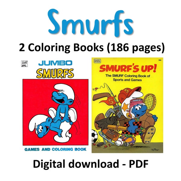 Smurf Coloring Pages - Etsy
