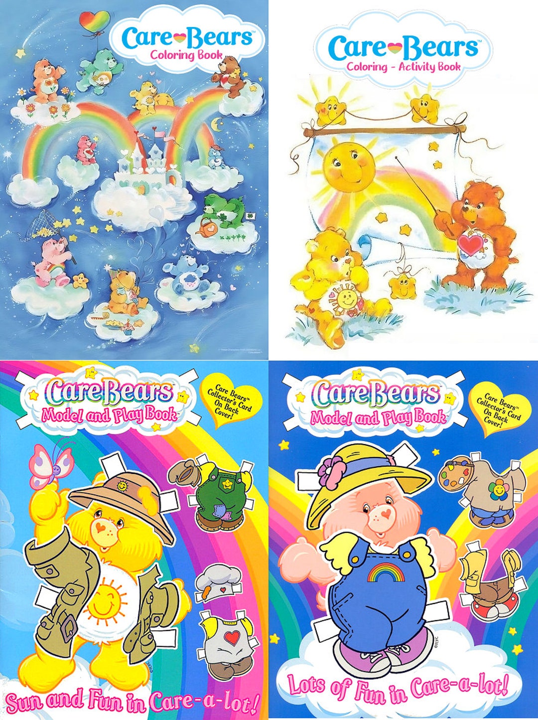 OFFER!! 4 Care Bears Coloring Books and Paper Dolls Instant Download ...
