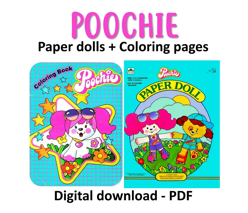 OFFER 2 Poochie Coloring Book and Paper Dolls Instant - Etsy Australia